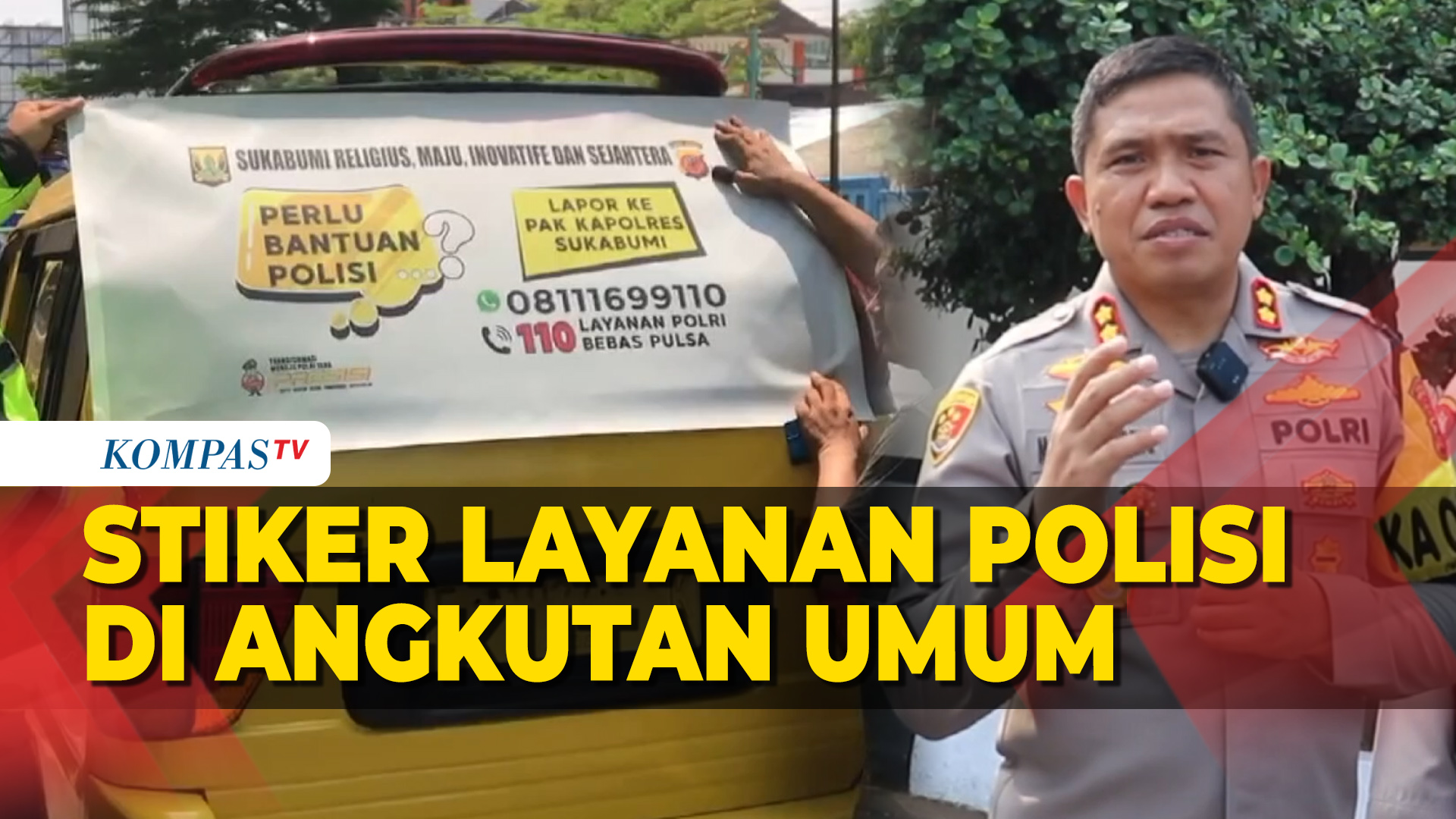 Video: Alasan Polres Sukabumi Pasang Stiker Layanan Polisi di Angkutan Umum