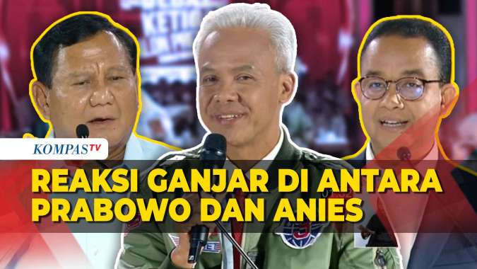 Reaksi Ganjar di Antara Prabowo dan Anies: Saya Dinginkan Suasana