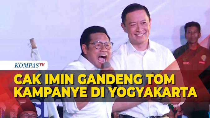 Momen Cak Imin Didampingi Tom Lembong saat Kampanye di Yogyakarta