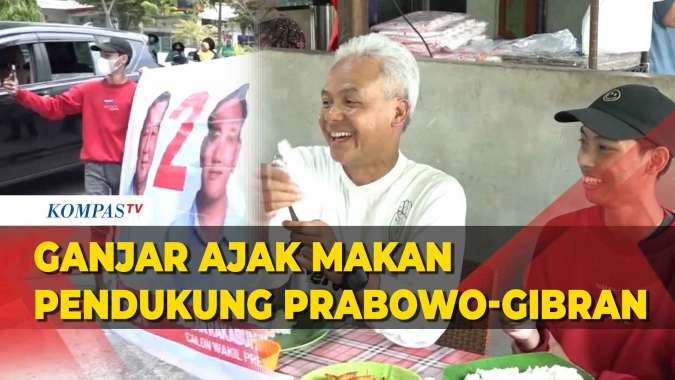 Momen Ganjar Ajak Makan Siang Pendukung Prabowo-Gibran di Balikpapan