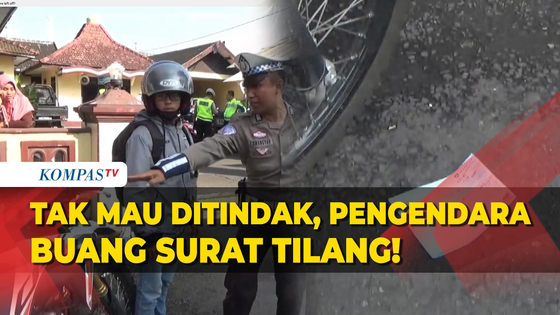 Video: Begini Momen Pengendara Motor Buang Surat Tilang di Depan Polisi, dalam Operasi ...