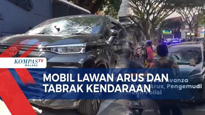 Viral! Mobil Lawan Arus dan Tabrak Kendaraan di Kota Malang