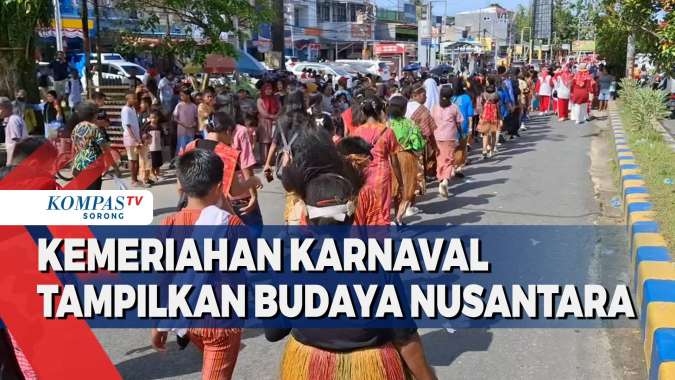 Ribuan Peserta Gunakan Pakaian Adat Meriahkan Karnaval Budaya HUT RI Ke-79 di Sorong