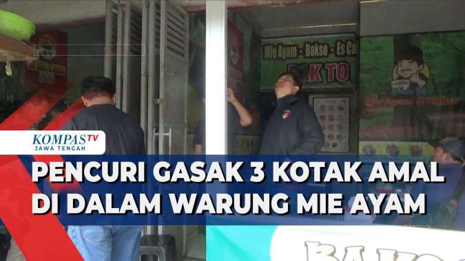 Pencuri Gasak 3 Kotak Amal di Dalam Warung Mie Ayam
