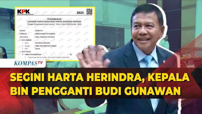 Terkuak! Segini Harta Herindra, Kepala BIN yang Gantikan Budi Gunawan