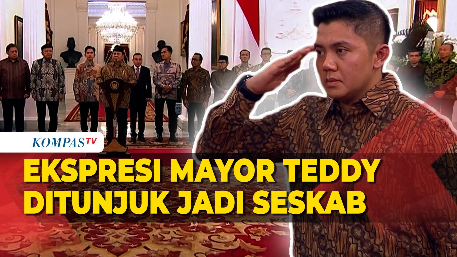 Video: Ekspresi Mayor Teddy saat Ditunjuk Prabowo Jadi Seskab di Kabinet Merah Putih