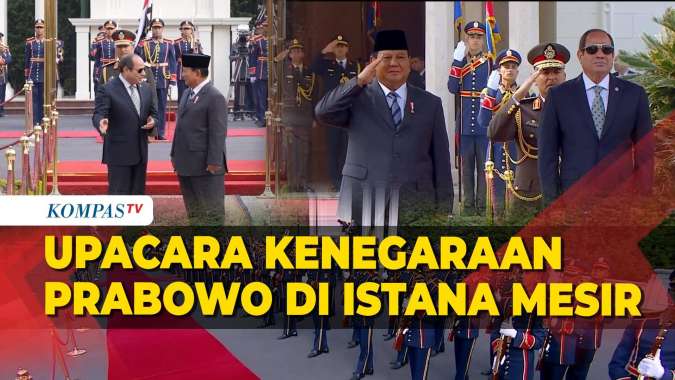 Upacara Kenegaraan Sambut Presiden Prabowo di Istana Kairo jelang Bertemu Presiden Mesir