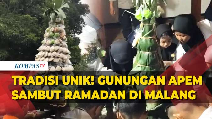 Tradisi Unik! Gunungan Kue Apem Sambut Ramadan di Malang