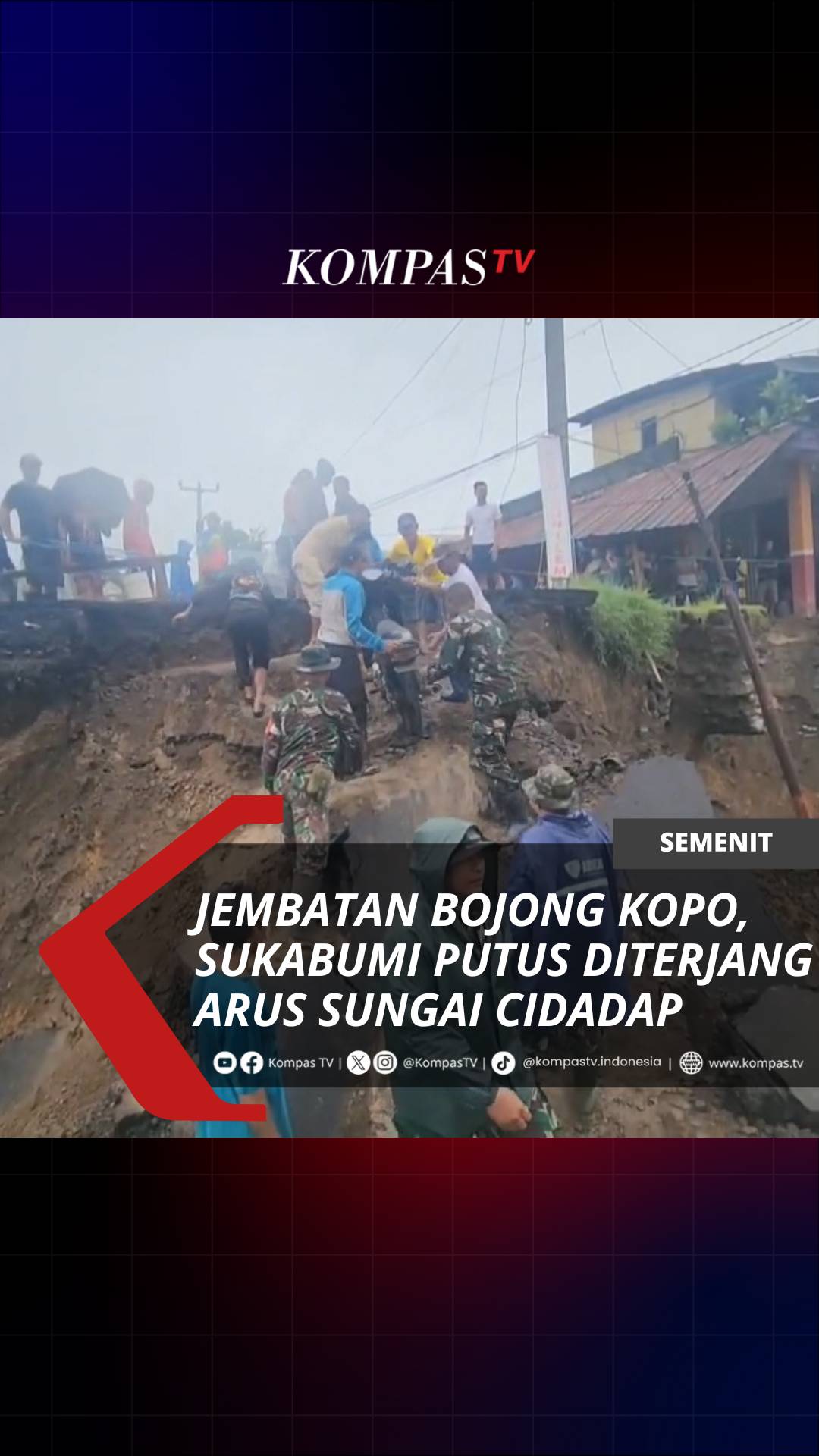 Video: EMBATAN BOJONG KOPO, SUKABUMI PUTUS DITERJANG ARUS SUNGAI CIDADAP