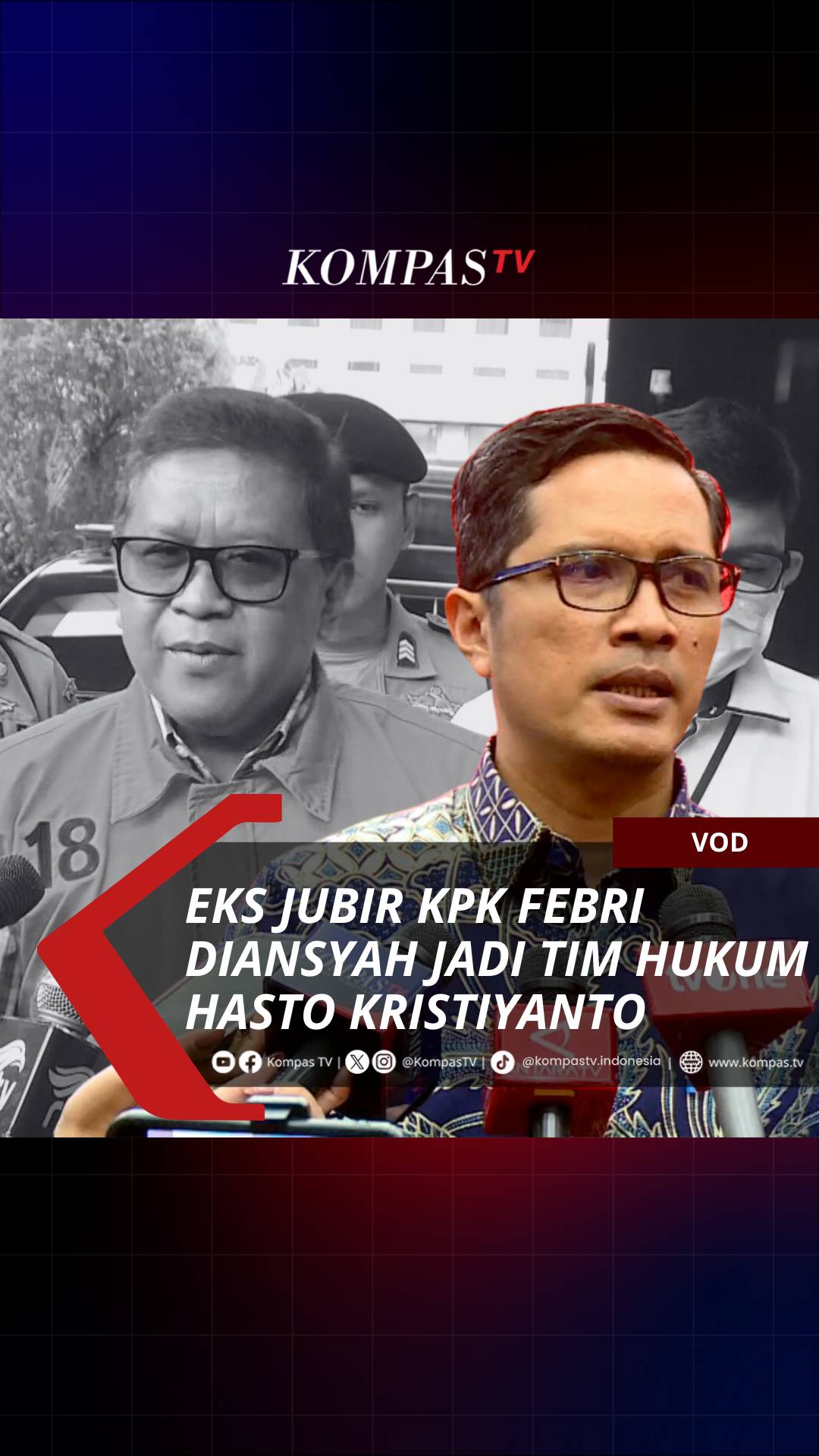 EKS JUBIR KPK FEBRI DIANSYAH JADI TIM KUASA HUKUM HASTO KRISTIYANTO