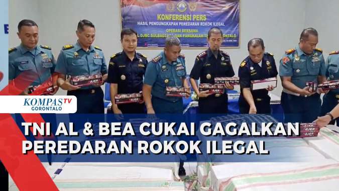 Tim Gabungan TNI & Bea Cukai Gagalkan Peredaran Ratusan Ribu Batang Rokok Ilegal di Gorontalo