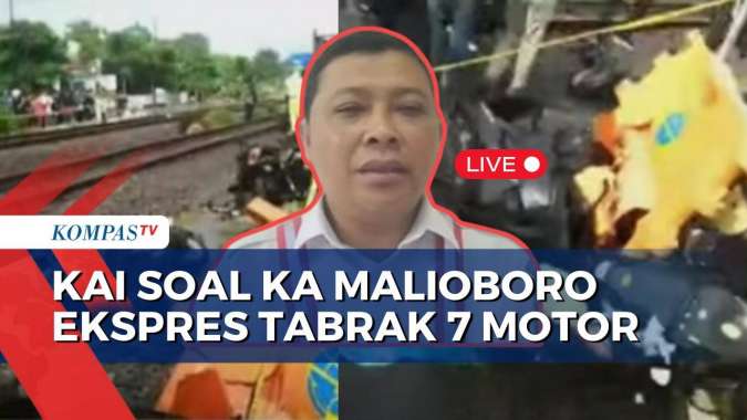 KAI Soal Palang Pintu Terbuka di Kecelakaan KA Malioboro Ekspres Tabrak 7 Motor