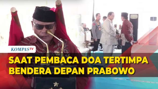 Detik-Detik Pembaca Doa Tertimpa Bendera hingga Disalami Presiden Prabowo saat Panen Raya Jagung