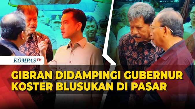 Momen Wapres Gibran Didampingi Gubernur Koster Blusukan ke Pasar di Tabahan, Bali