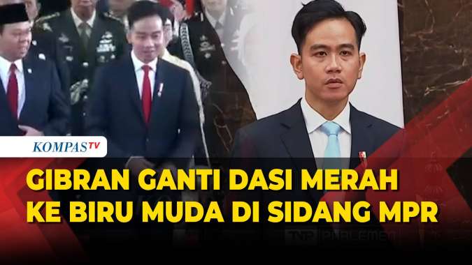 Saat Wapres Gibran Ganti Dasi Merah ke Biru Muda di Sidang Tahunan MPR 2025