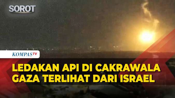Ledakan Besar dan Kobaran Api di Cakrawala Gaza, Terlihat dari Israel ...