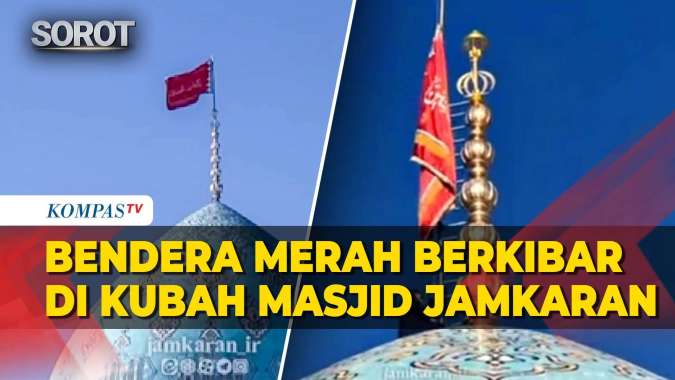Detik-Detik Bendera Merah Berkibar di Kubah Masjid Jamkaran Iran Usai ...