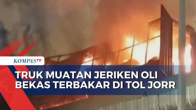 Truk Angkut Jeriken Oli Bekas Terbakar di Tol JORR Dekat Stasiun MRT ...