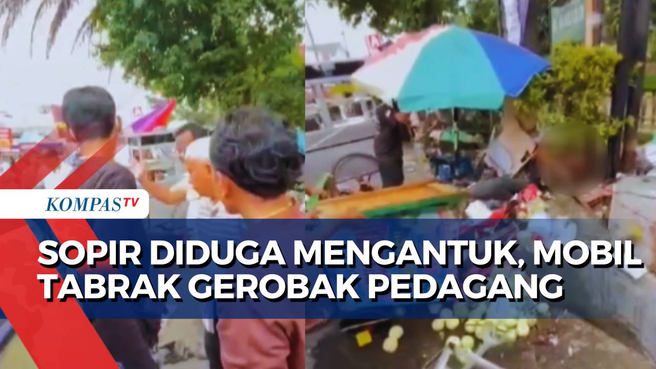 Video: Diduga Sopir Mengantuk, Mobil Tabrak Gerobak Pedagang di Bekasi ...