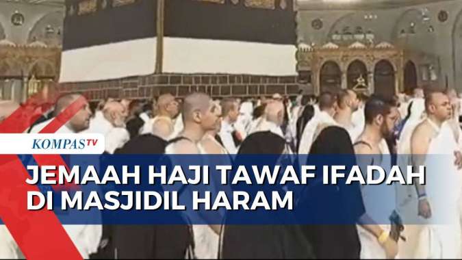 Suasana Jemaah Haji Tawaf Ifadah di Masjidil Haram hingga Persiapan Lempar Jumrah di Mina