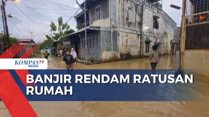 Penampakan Banjir yang Rendam Pemukiman di Bantaran Sungai Deli Medan