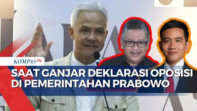 Ganjar Deklarasi Oposisi di Pemerintahan Prabowo, bEgini Beda Tanggapan PDIP dan Gibran