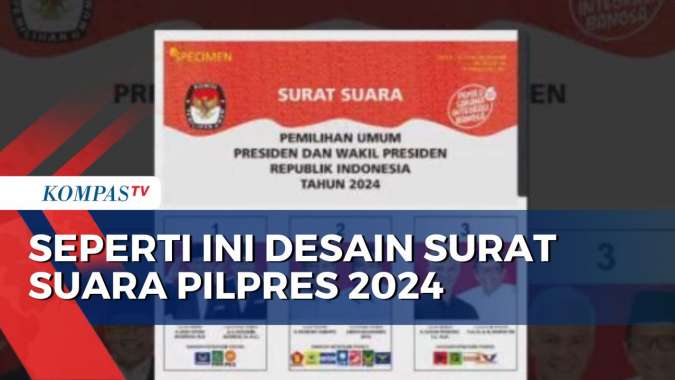 Begini Gaya Capres-Cawapres di Desain Surat Suara Pilpres 2024