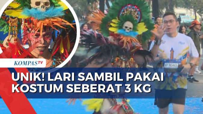 Unik! Cerita Pelari Asal Semarang Ikut Fun Run dengan Kostum Seberat 3 KG