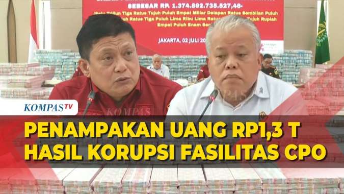 Penampakan Uang Rp 1,3 T Hasil Sitaan Kejagung dari Kasus CPO