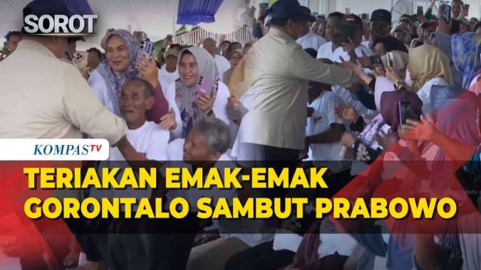 Momen Prabowo Disambut Emak-emak di Gorontalo saat Tinjau Kampung Nelayan
