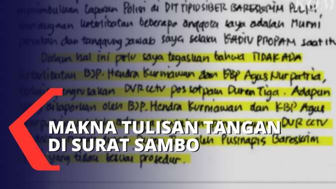 Wajib Tonton! Membaca Makna Tulisan Tangan di Surat Sambo, Grafolog ...