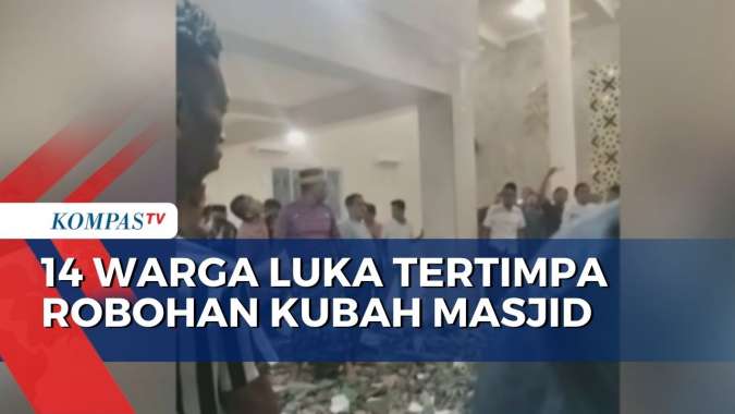 14 Warga Luka-Luka Tertimpa Robohan Kubah Masjid Ittifaqul Makassar!