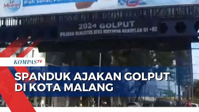 Viral! Spanduk Ajakan Golput Pemilu 2024 di Kota Malang