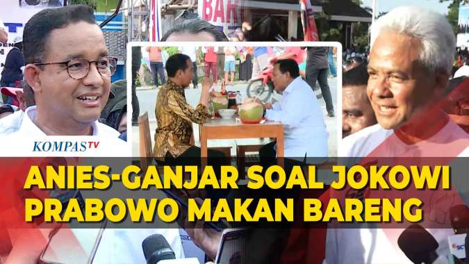 Tanggapan Anies dan Ganjar soal Jokowi-Prabowo Makan Bakso Bareng