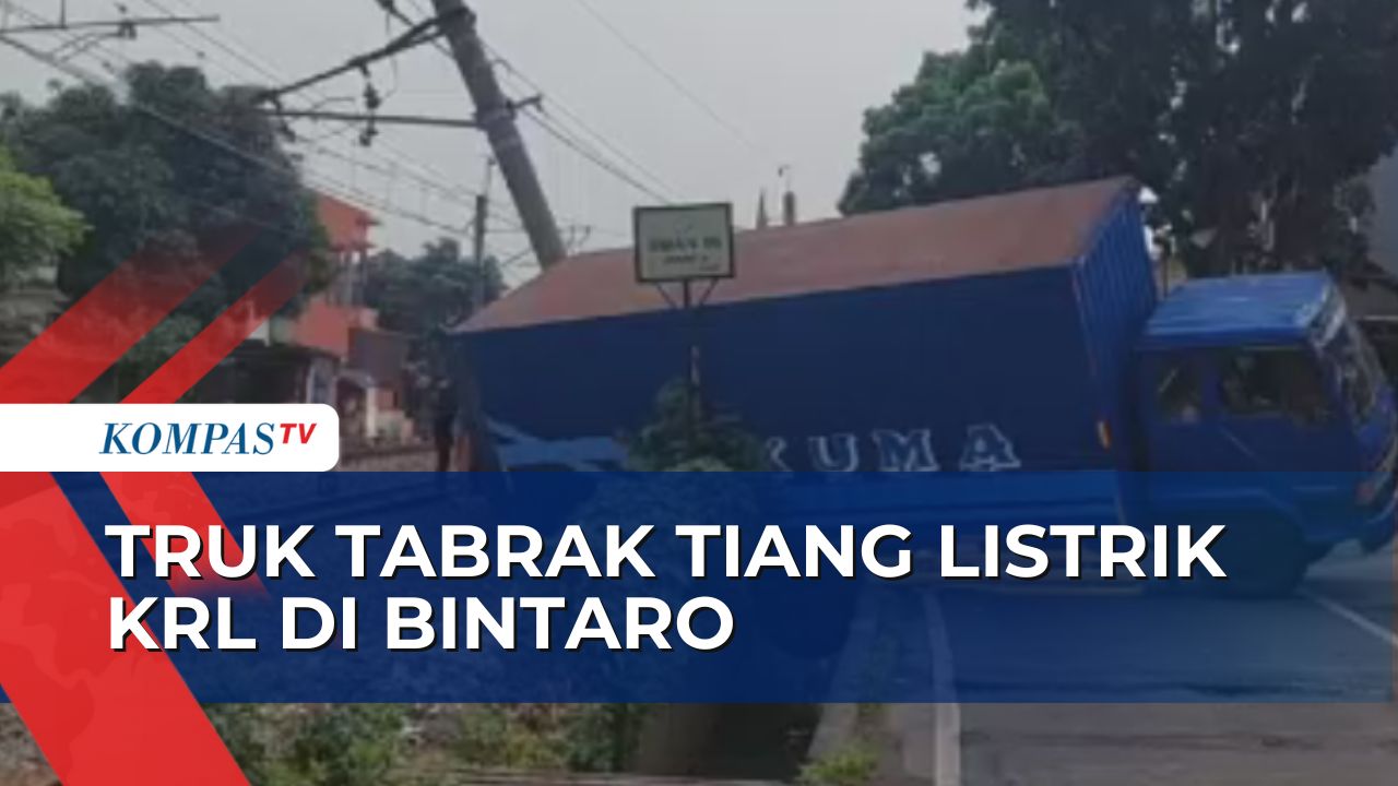 Video: KRL Jurusan Kebayoran ke Rangkas Bitung Terhambat Akibat Truk Tabrak Tiang Listrik KRL di ...
