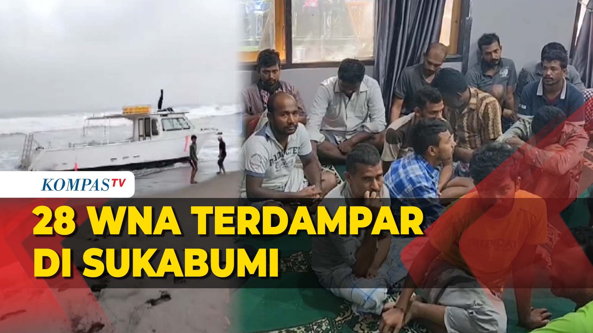Video: 28 WNA Tanpa Identitas Jelas Terdampar di Sukabumi, Imigran Gelap?