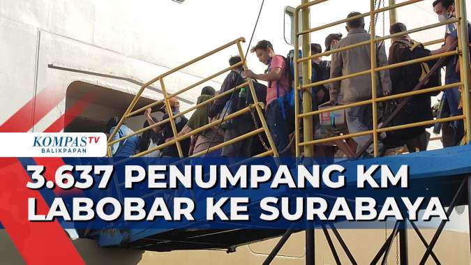 KM Labobar Angkut Pemudik dari Kalimantan Timur ke Surabaya