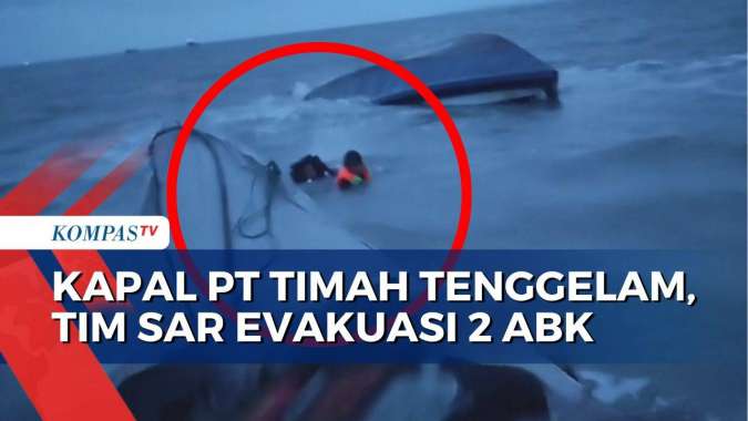 Kapal PT Timah Tenggelam di Perairan Toboali, Begini Usaha Tim SAR Evakuasi 2 ABK