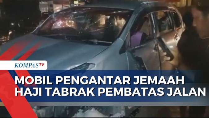 Mobil Pengantar Jemaah Haji Tabrak Pembatas Jalan di Jalur Trans Sulawesi