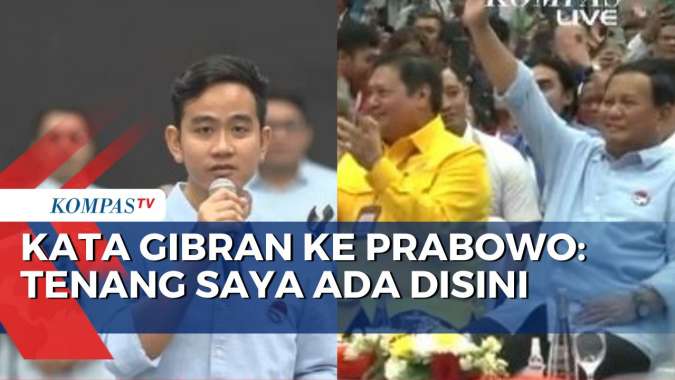 Orasi di GBK, Gibran: Tenang Pak Prabowo Saya Sudah Ada di Sini
