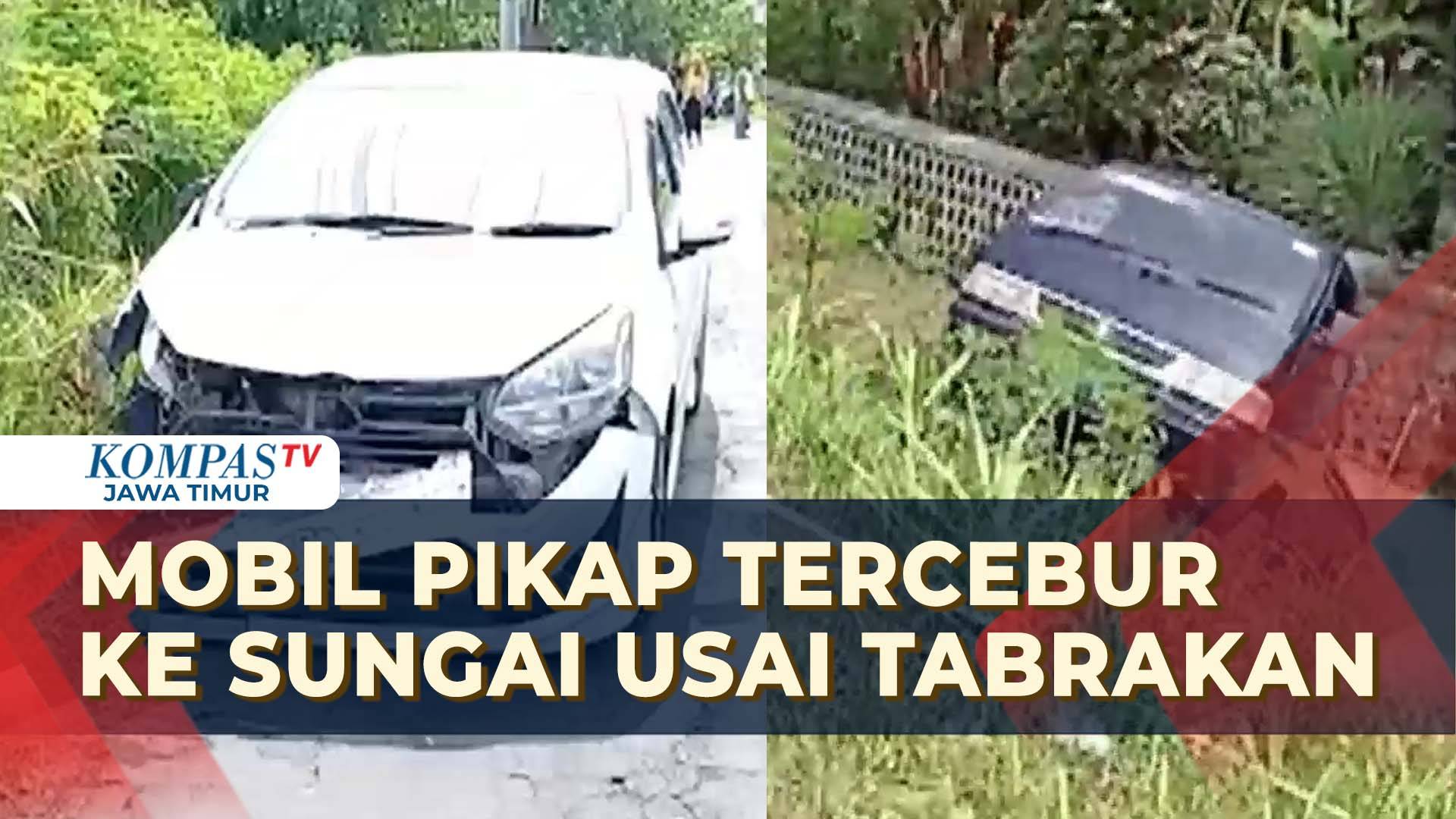 Video: Mobil Pikap Tercebur ke Sungai usai Tabrakan Dengan Minibus