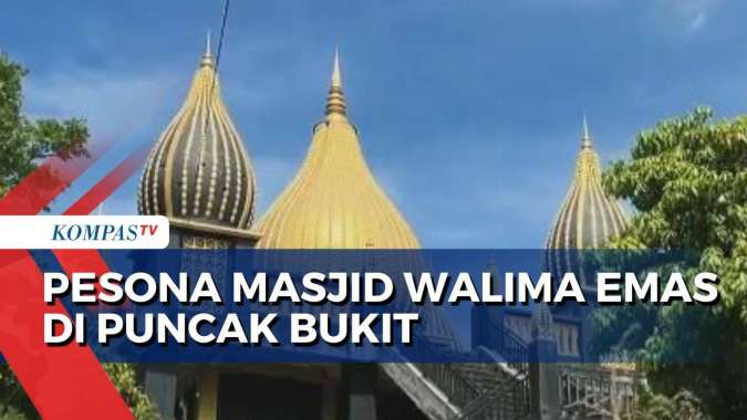 Pesona Masjid Walima Emas di Puncak Bukit Gorontalo, Sajikan Panorama Indah