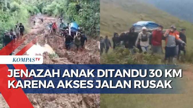 Akses Jalan Rusak! Jenazah Anak Ditandu 30 Km ke Rumah Duka di Sulawesi Selatan