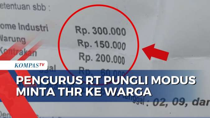 Viral! Pengurus RT Minta Uang THR ke Warga, Nominal dari 60 Ribu Hingga 300 Ribu