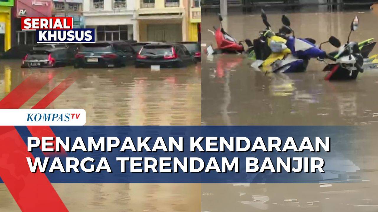 Video: Penampakan Puluhan Kendaraan Warga Terendam Banjir di Kawasan Grand Galaxy City Bekasi