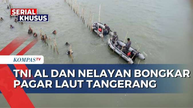 Pagar Laut Tangerang: TNI AL Bersama Nelayan Lanjutkan Pembongkaran, Menteri KP Dipanggil DPR