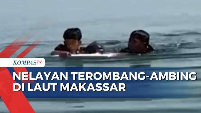 Perahu Bocor, Nelayan di Laut Makassar Diselamatkan TNI AL