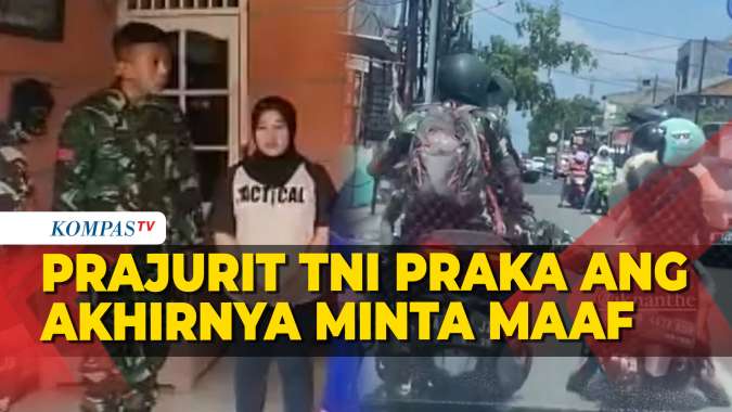 Kronologi Prajurit TNI Praka ANG Akhirnya Minta Maaf ke Pemotor yang Ditendang