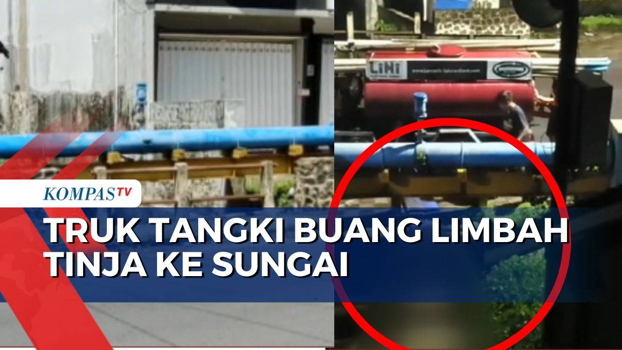 Video: Rekaman Truk Tangki Buang Limbah Tinja ke Sungai Ngemplak Malang Jadi Sorotan