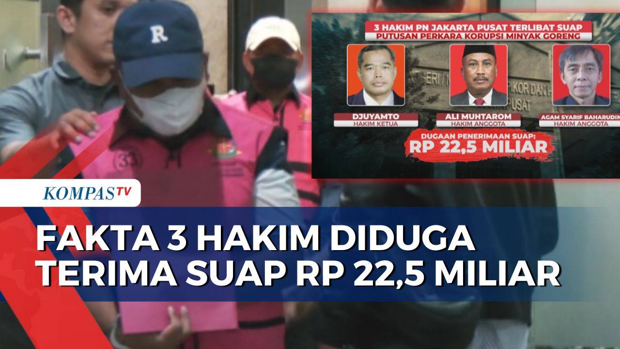 Video: Fakta 3 Hakim Tersangka Suap Vonis Lepas Korupsi Minyak Goreng, Segini Besaran Aliran Dana